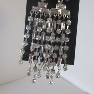 Cache | Jewelry | Cache Silver Crystal Chandelier Drop Earrings | Poshmark